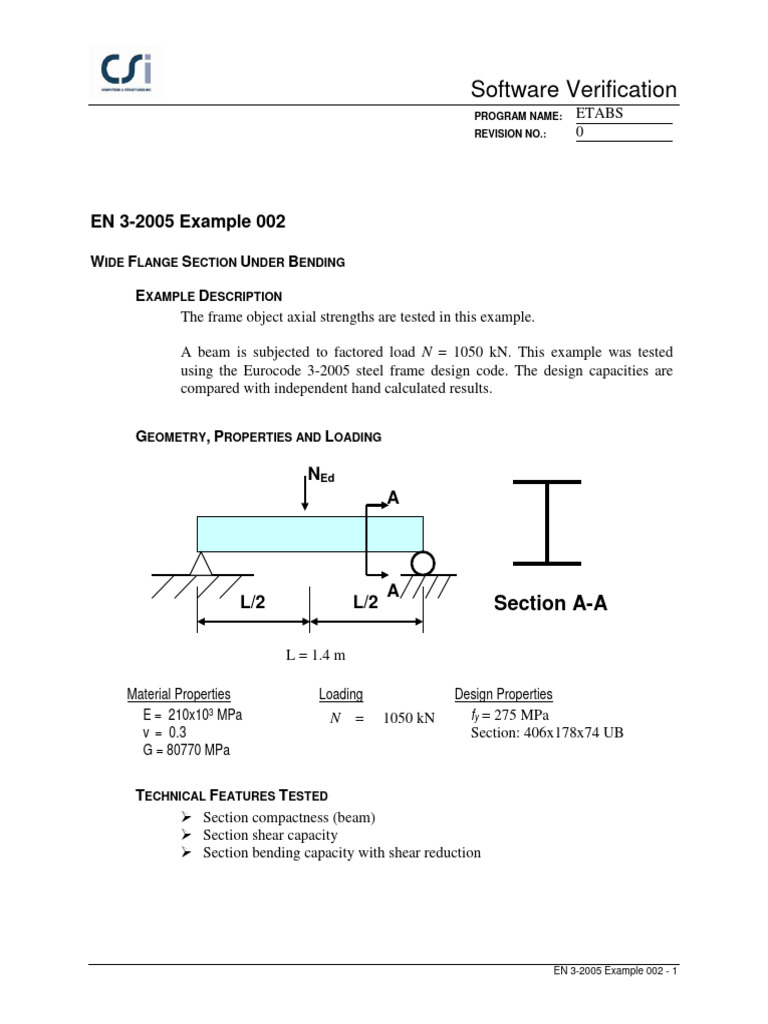 EN 3-2005 Example 002 | PDF | Bending | Building Engineering