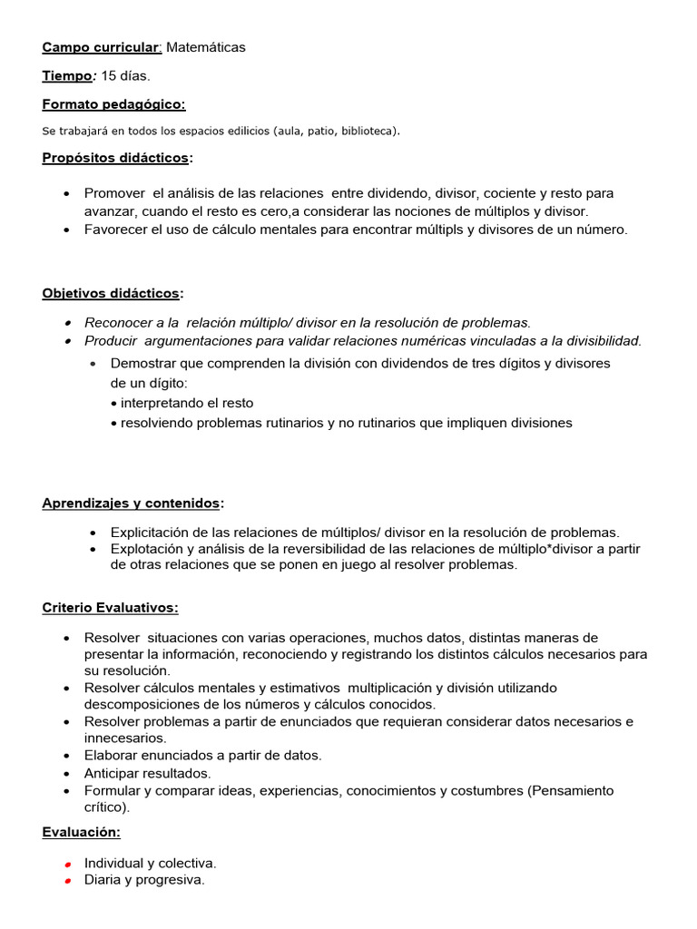 Secuencia de Divisibilidad. | PDF | División (Matemáticas) | Matemáticas