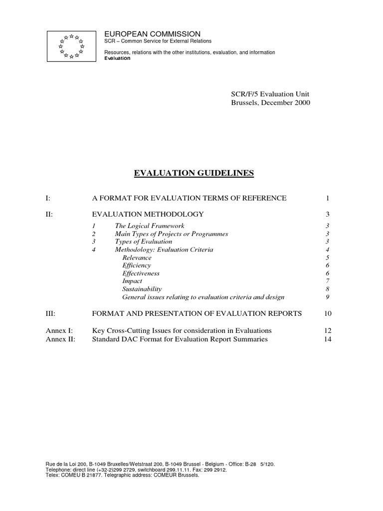 European Commission Evaluation Guidelines | PDF | Evaluation ...