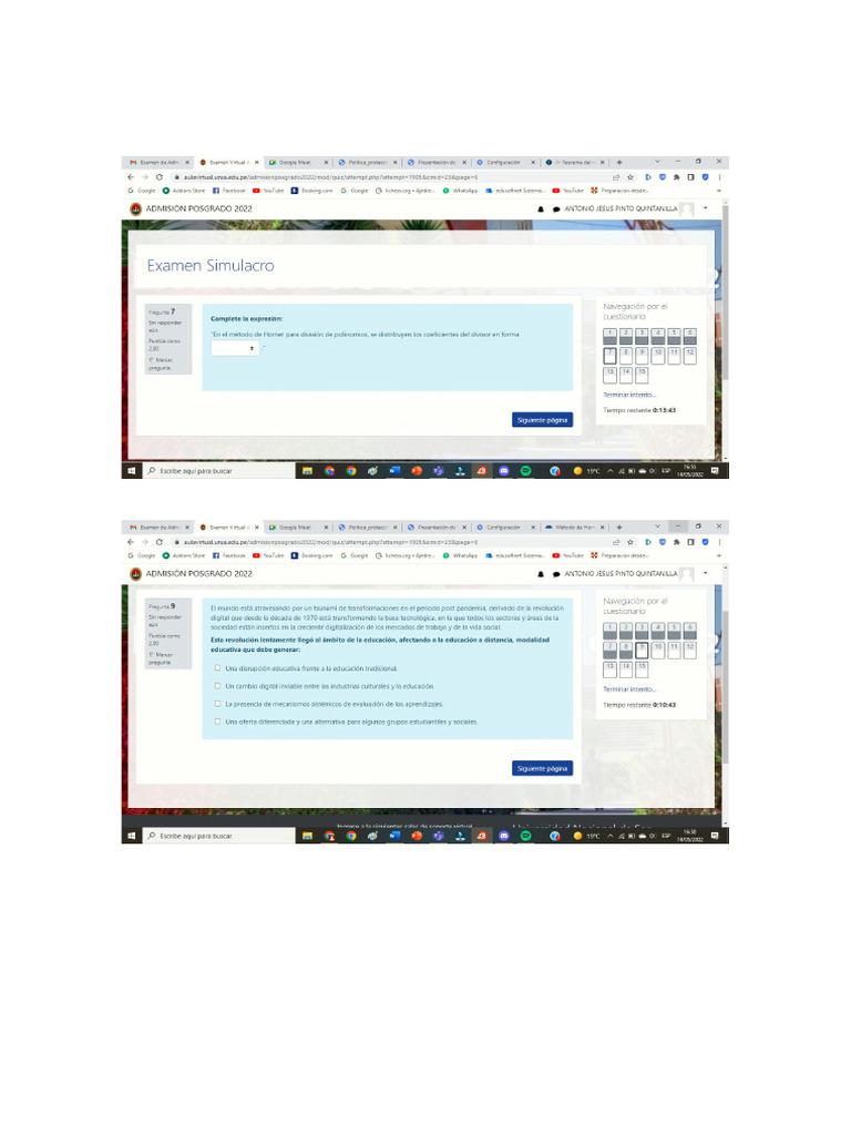 Preguntas Examen Postgrado Unsa | PDF