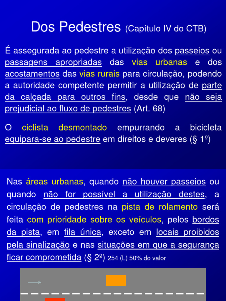Aula 15 - Pedestres e Condutores de Veículos Não Motorizados - Capítulo IV (CTB) | PDF