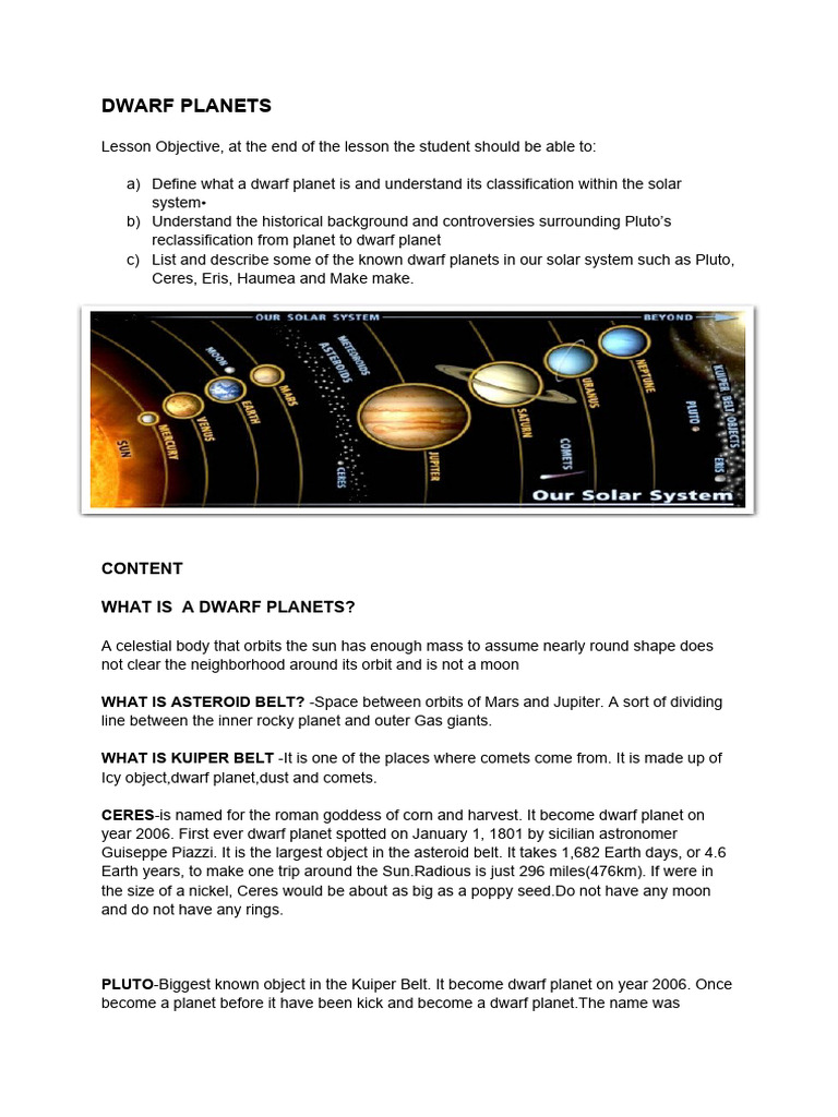 9 - Dwarf Planet | PDF | Planets | Pluto