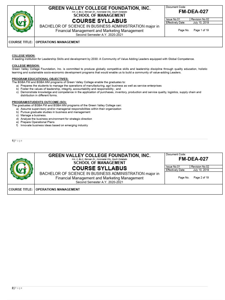 Operations Management | PDF | Forecasting | Operations Management