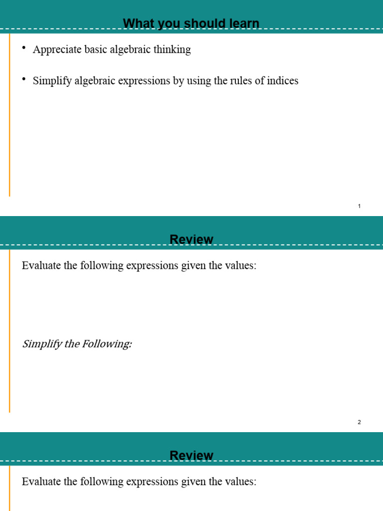 Simplifying Algebraic Expressions Guide | PDF | Multiplication ...