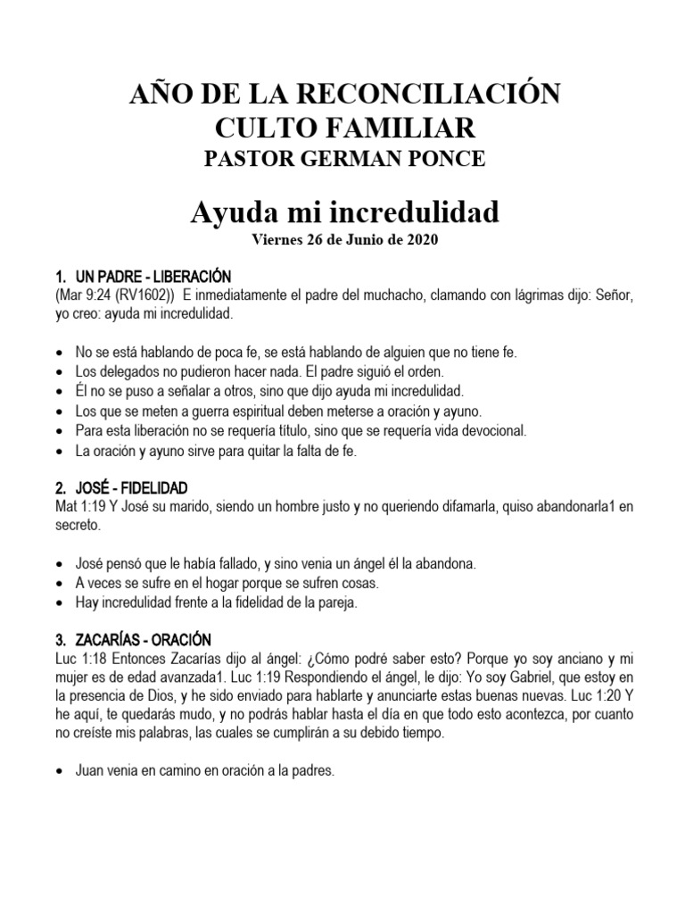 Ayuda Mi Incredulidad | Descargar gratis PDF | Sarah | Rut (figura bíblica)