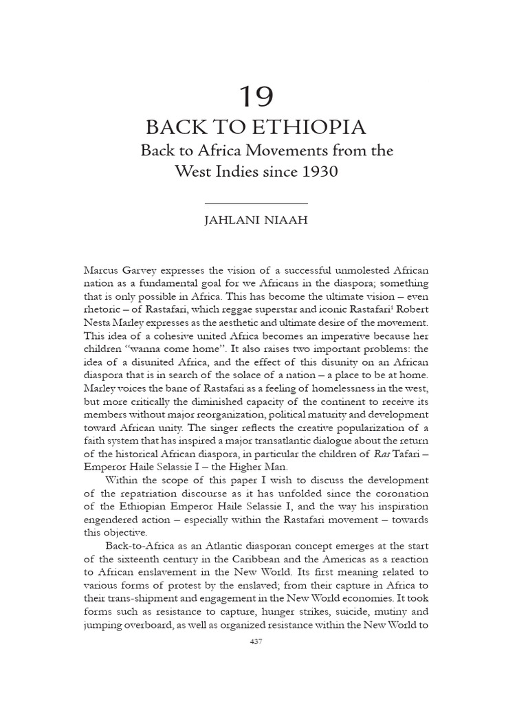 Back To Ethiopia Back To Africa Movement | PDF | Bob Marley | Ethiopia