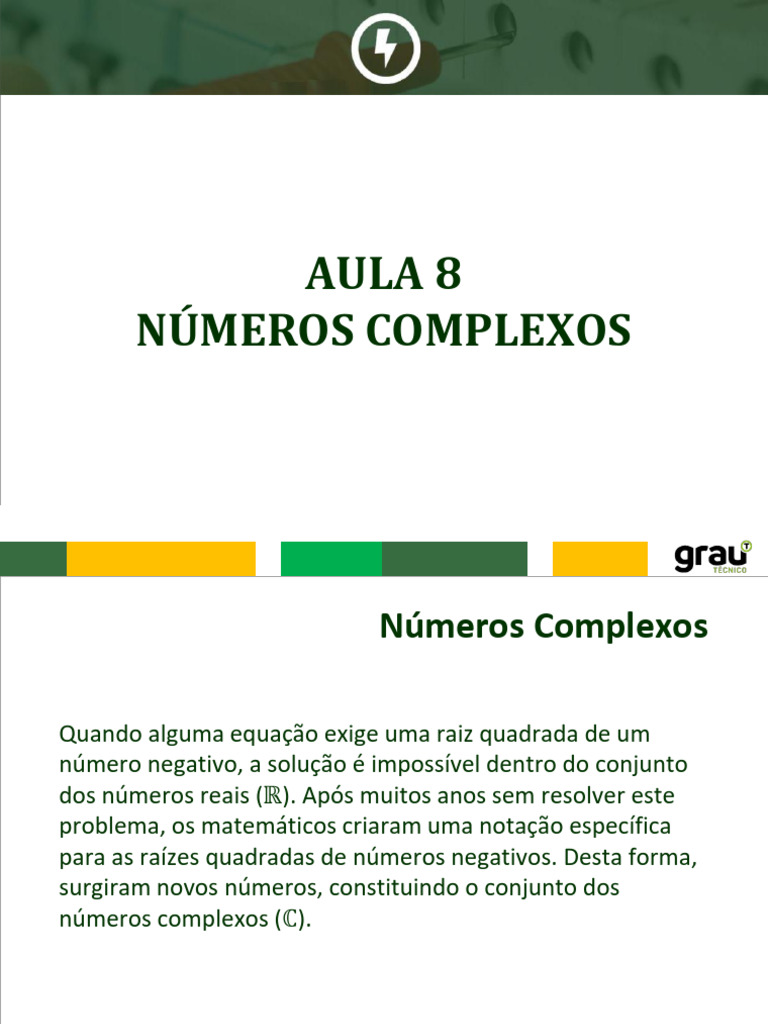 Aula 8 - Números Complexos | PDF | Números | Número complexo
