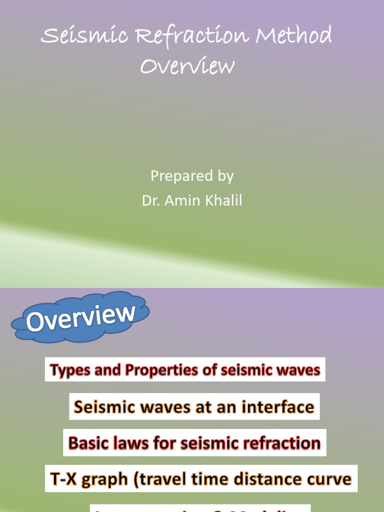 Seismic Refraction Method - Lecture - 21 | PDF | Waves | Refraction