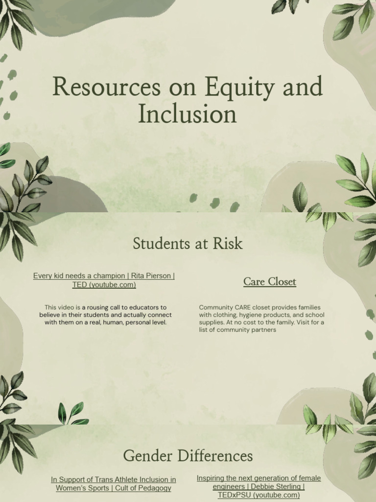 Equity and Inclusion Resources Guide | PDF | Multilingualism | Liberal ...