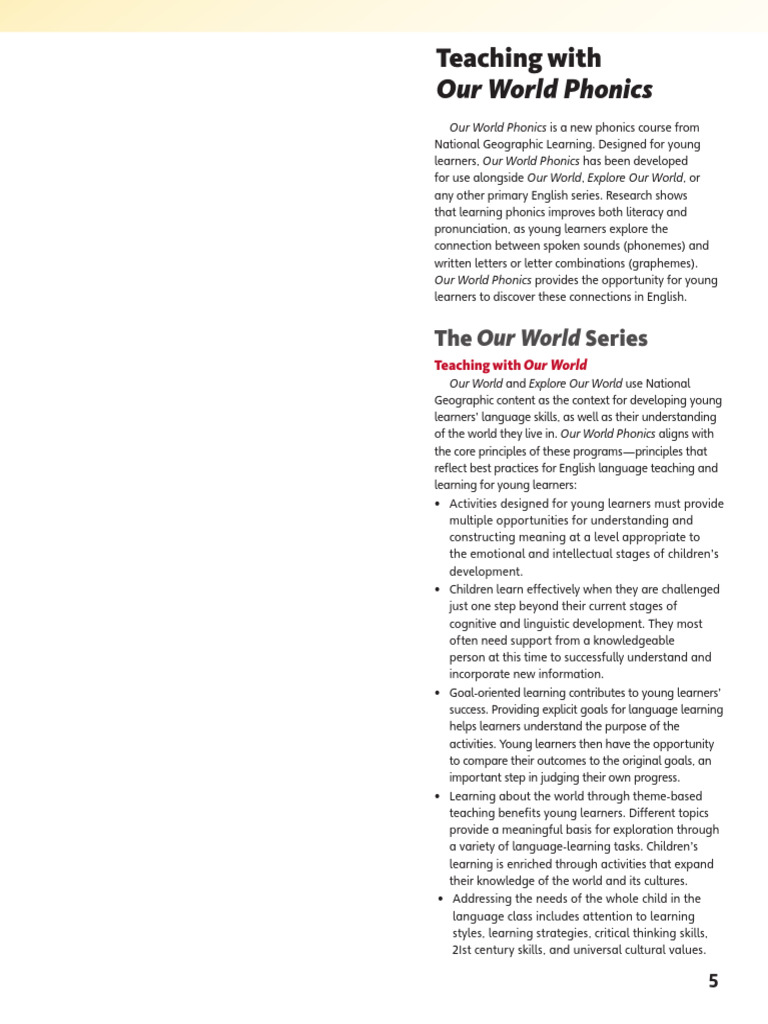 Our World Phonics: Engaging Young Learners | PDF | Phonics | Learning