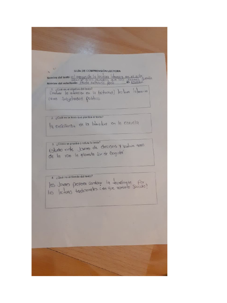 Guia de Comprension Lectora | PDF