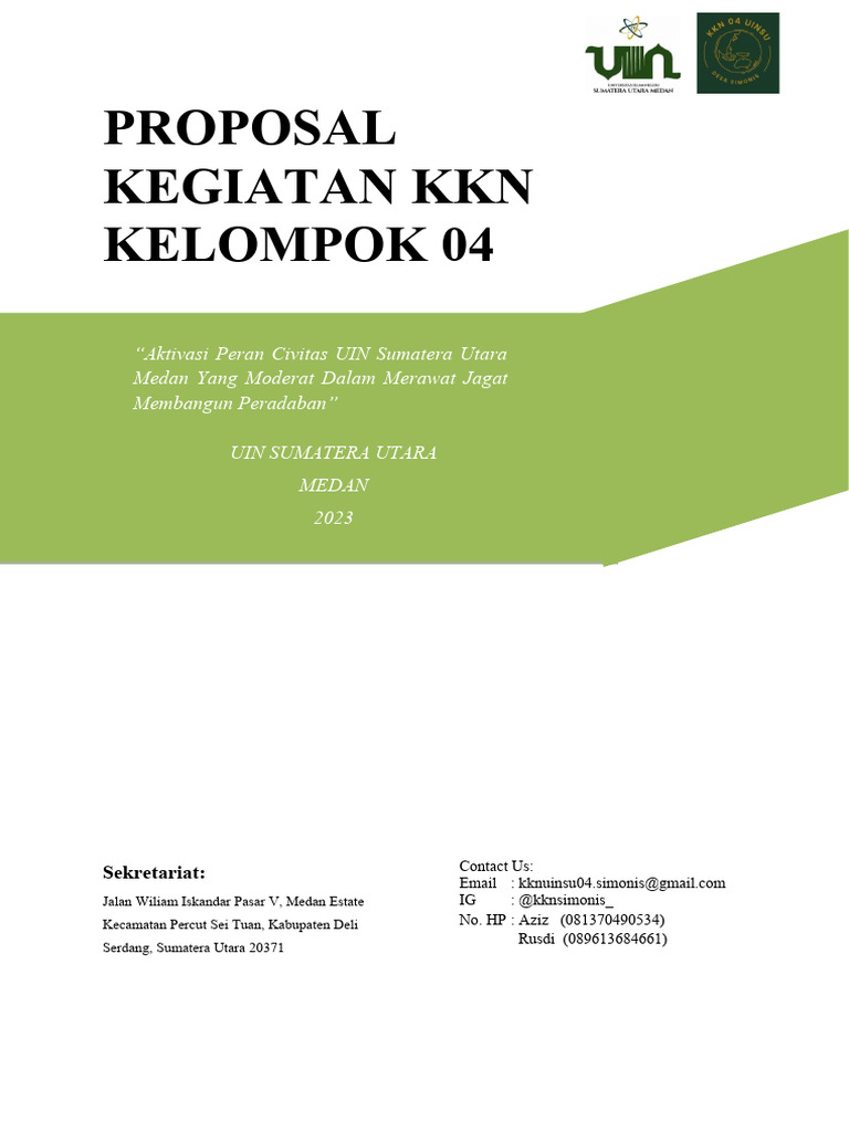 Proposal Kegiatan KKN Kelompok 04 | PDF