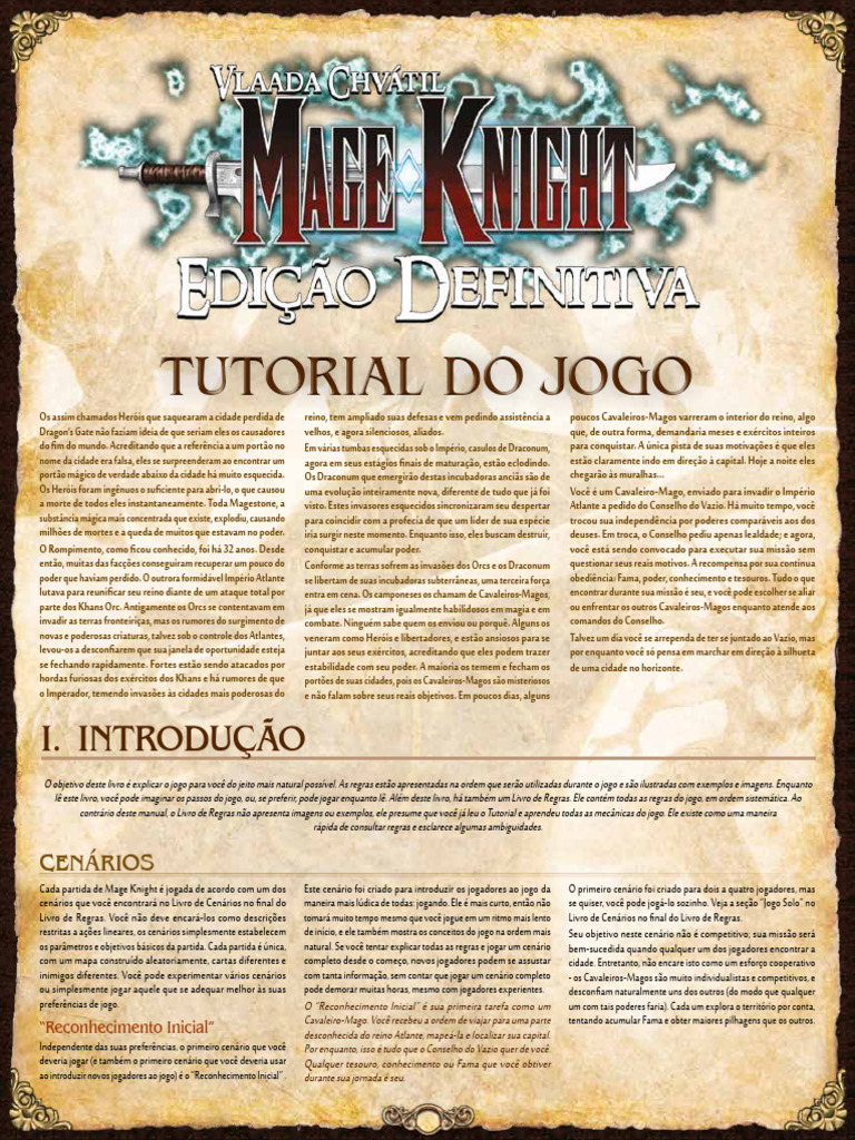 Mage Knight Edica Tutorial em Portugues Edic 133718 | PDF | Cartas de ...