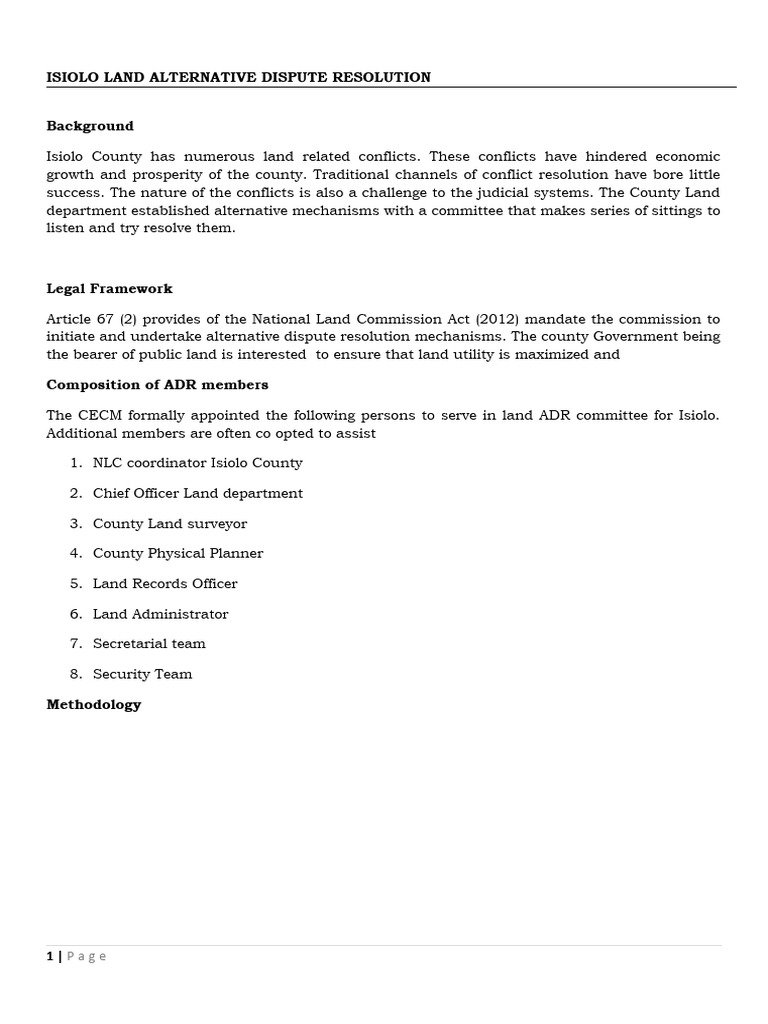 Adr Concept Note | PDF | Alternative Dispute Resolution | Government