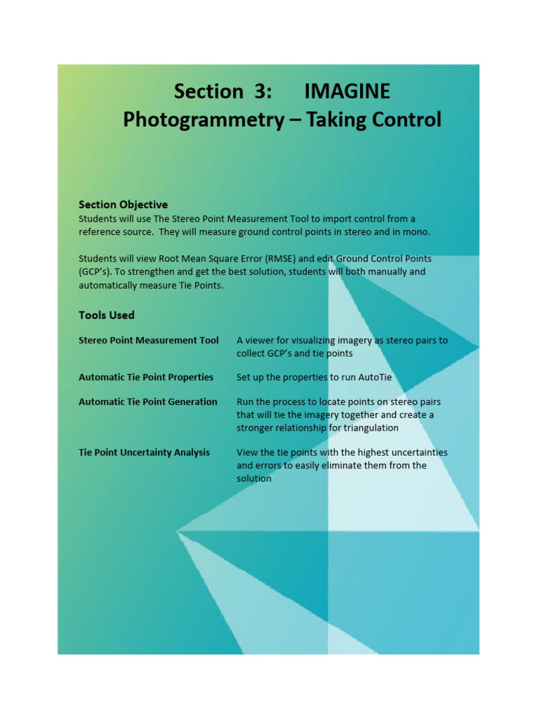 IMAGINE Photogrammetry Guide | PDF | Errors And Residuals | Cursor ...