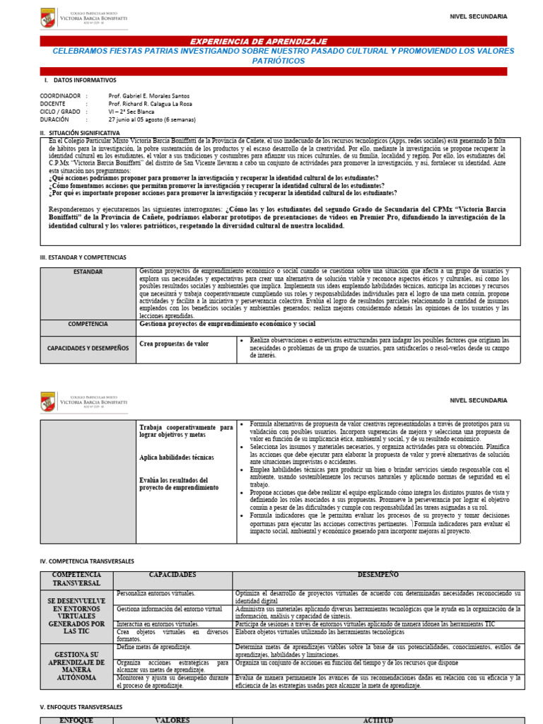 Eda - 2° Sec Blanca - Ept | PDF | Aprendizaje | Evaluación
