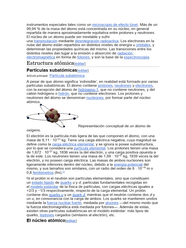 Estructura Atómica: Partículas Subatómicas | PDF | Átomos | Electrón