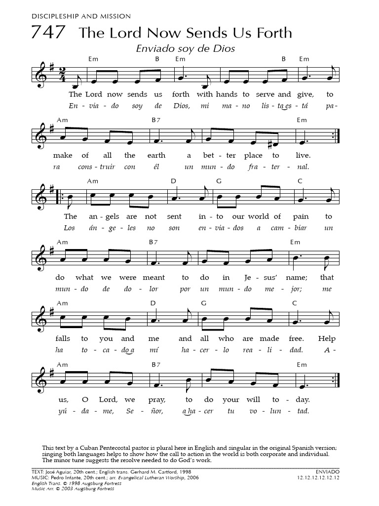 747-The Lord Now Sends Us Forth | PDF | Christian Denominational ...