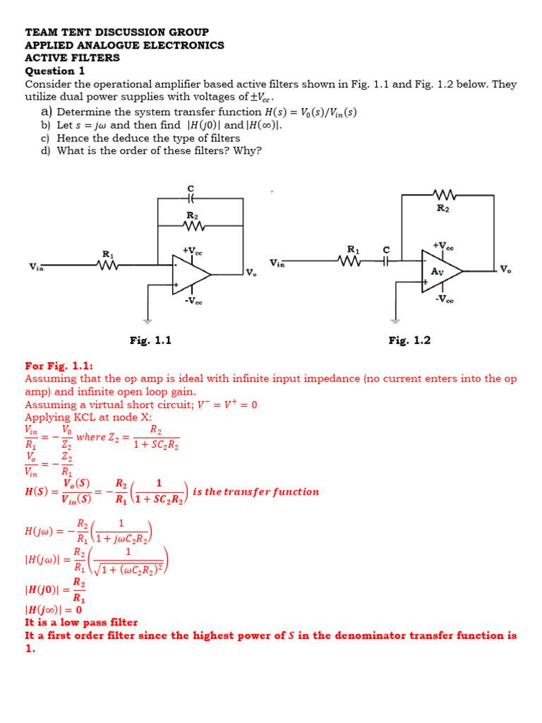 Filters Solutions | PDF | Operational Amplifier | Amplifier