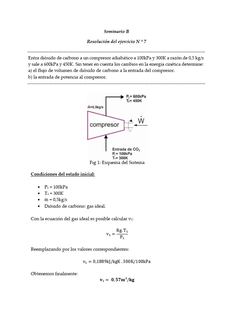 Ejercicio 7 - Seminario B - CO2 SAP | PDF | Entalpía | Gases
