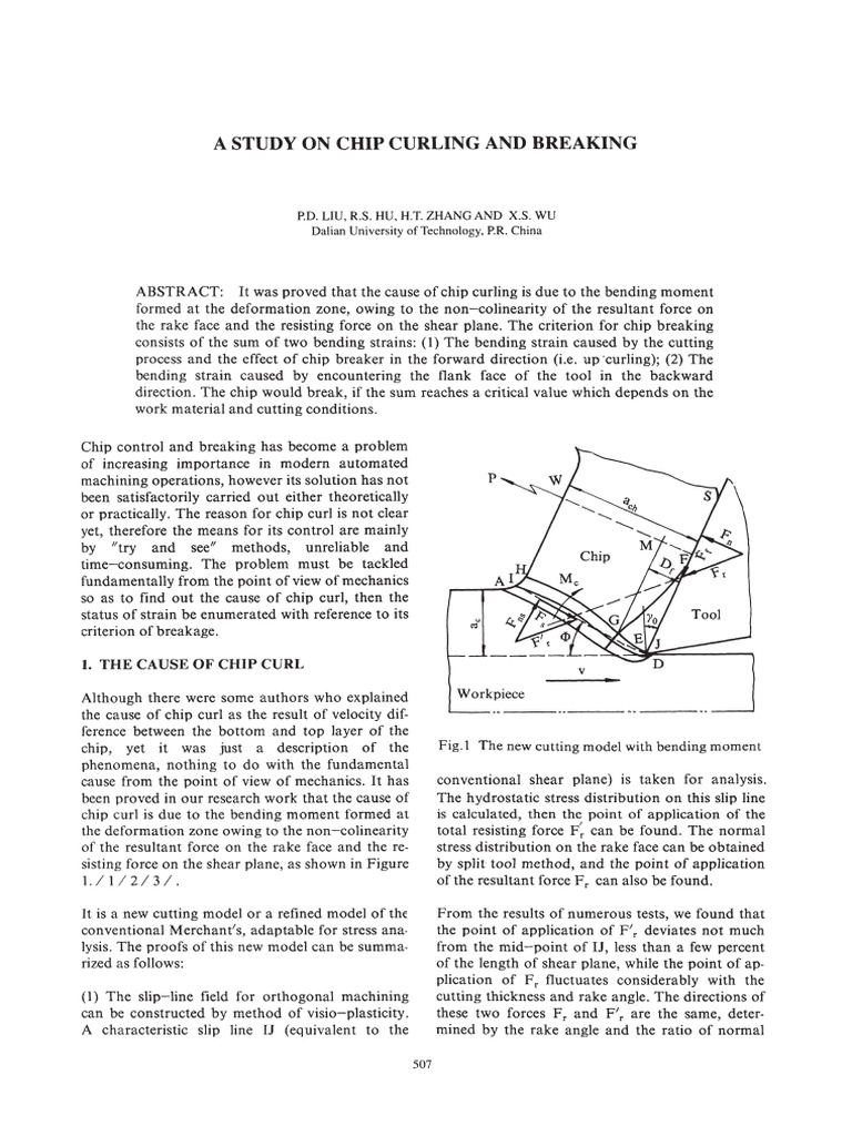 A Study of A Chip Curling and Breaking | PDF