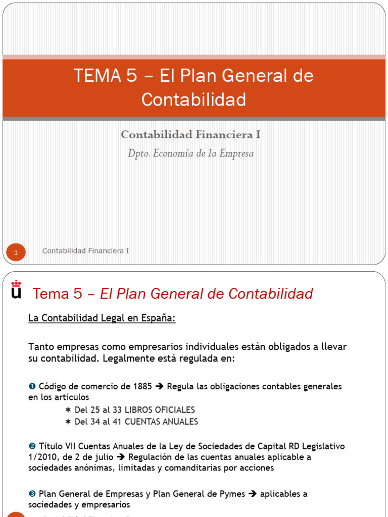 Plan General de Contabilidad en España | PDF | Contabilidad | Estado financiero