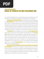 How It Feels To Be Colored Me - Zora Neale Hurston | PDF | Project ...
