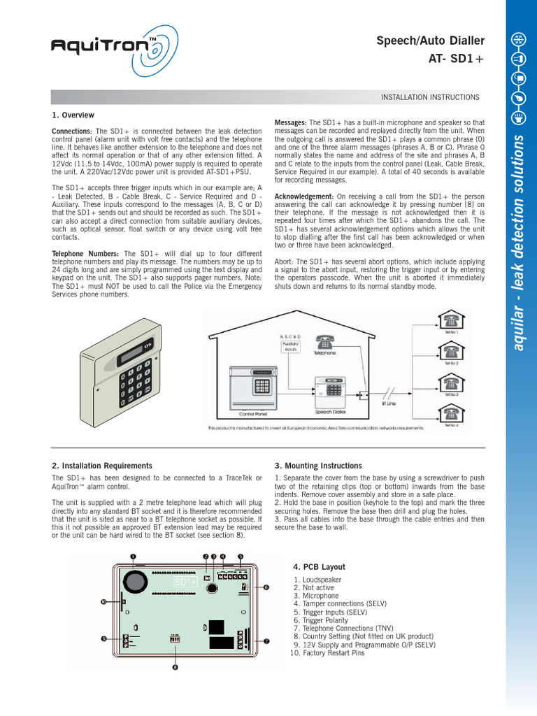 AT-SD1 Installation Instructions H9520 - 9 | PDF | Telephone Number ...