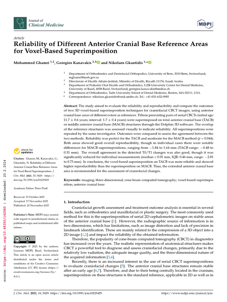 Reliability of Different Anterior Cranial Base Reference Areas For ...