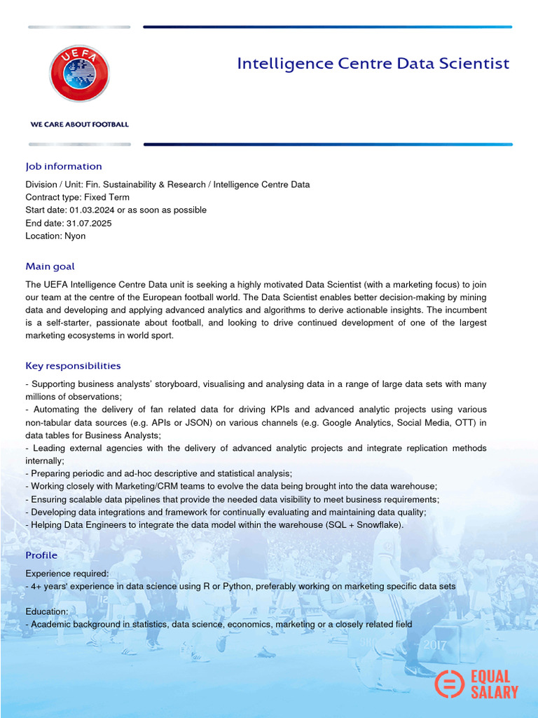 Data Overview - Intelligence Centre Data Scientist | PDF | Data Science | Data