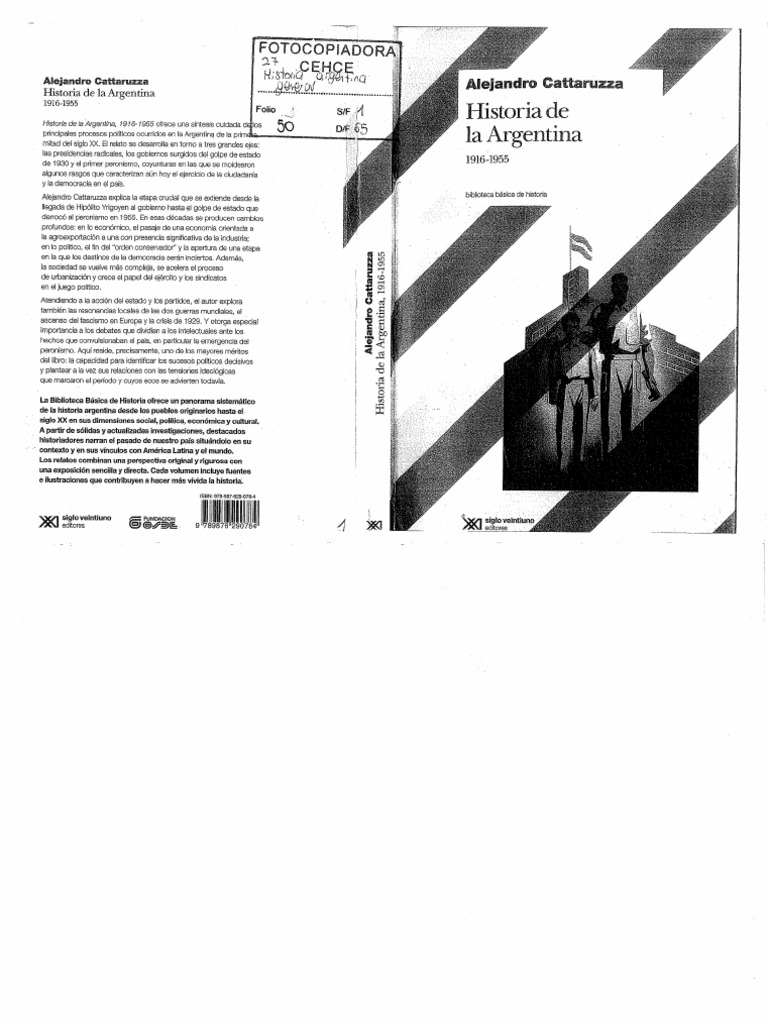 U2. Alejandro Cattaruzza - Historia de La Arg 1916-1955-1-58 | PDF