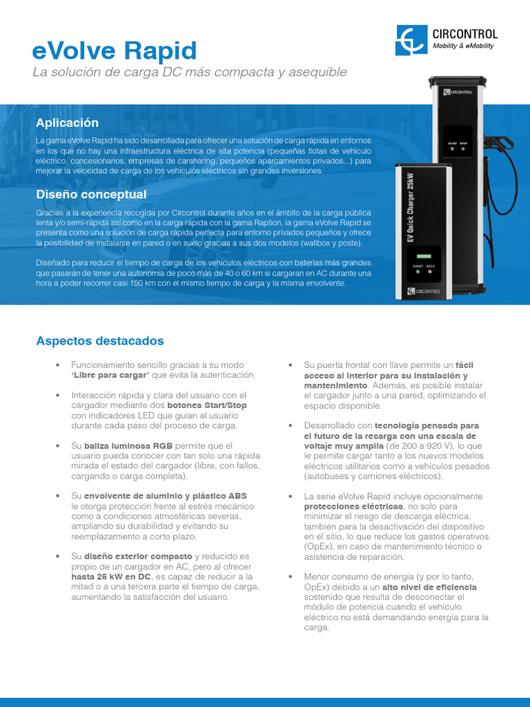 Circontrol-Evolve-Rapid SP 1.3 | PDF | Ingenieria Eléctrica | Cargador ...