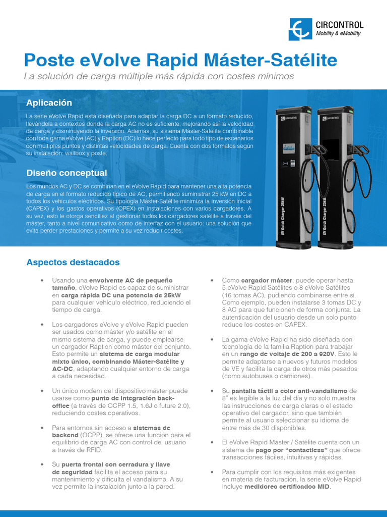 Circontrol - Datasheet - evolve-rapid-poste-M-S - 1.0 - SP | PDF | Identificación de frecuencia ...