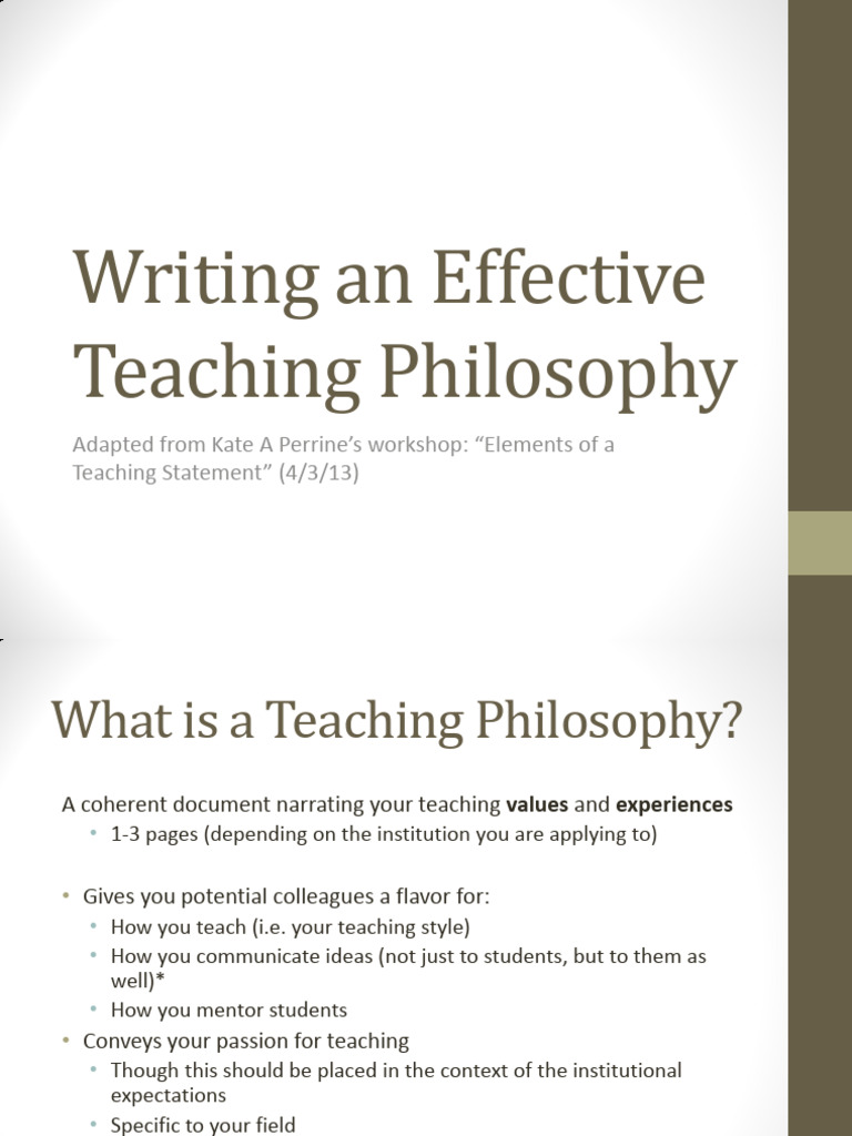 Writing An Effective Teaching Philosopy | PDF | Mentorship | Experience
