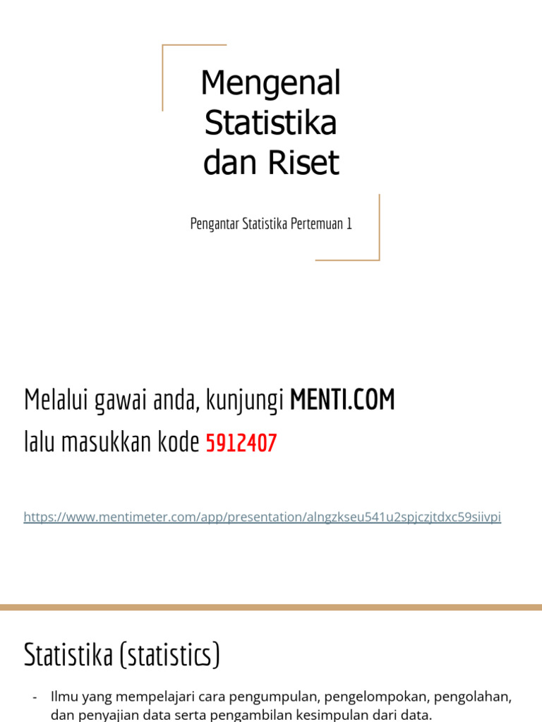 Mengenal Riset Dan Statistika | PDF