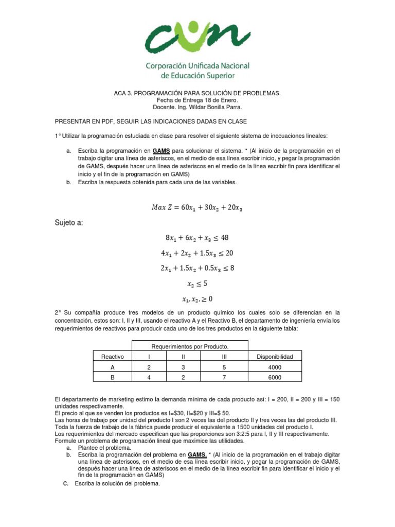 ACA 3 Programación para Solución de Problemas | PDF