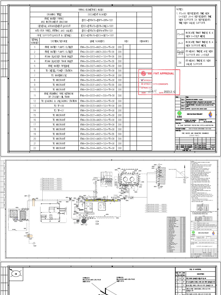 2.EBS1-EPFA76-EBPI-DWIS-1001-D01 Fire Water Line Isometric Drawings | PDF