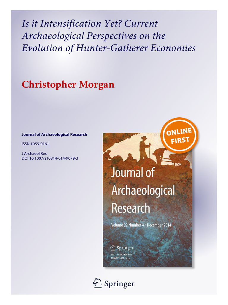 Morgan IN PRESS - Is It Intensification Yet | PDF | Paleolithic ...