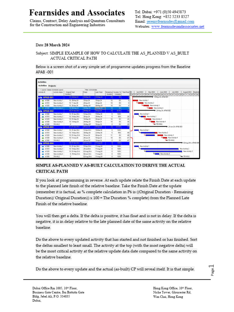 How To Calculate The APAB CP at Each Update | PDF | Dubai