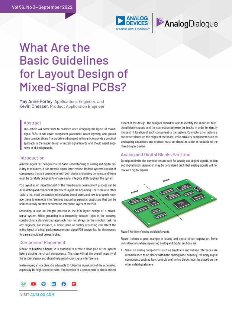 What Are The Basic Guidelines For Layout Design of Mixed Signal Pcbs | PDF | Capacitor | Mixed ...
