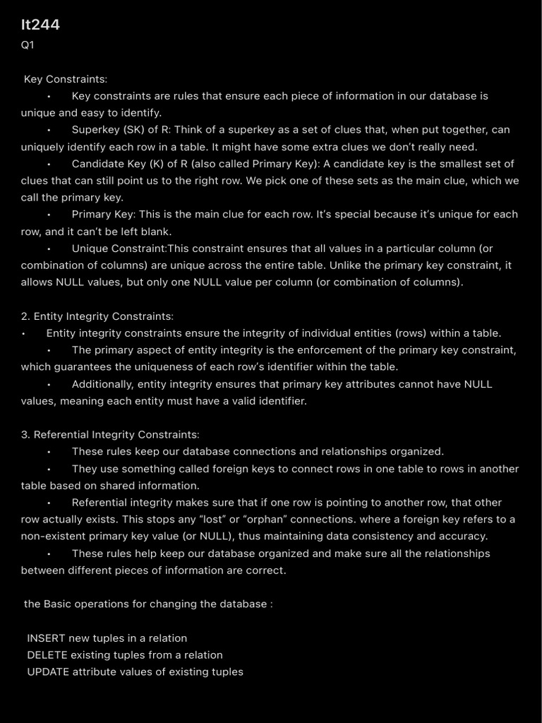 It 244 | PDF | Relational Database | Databases