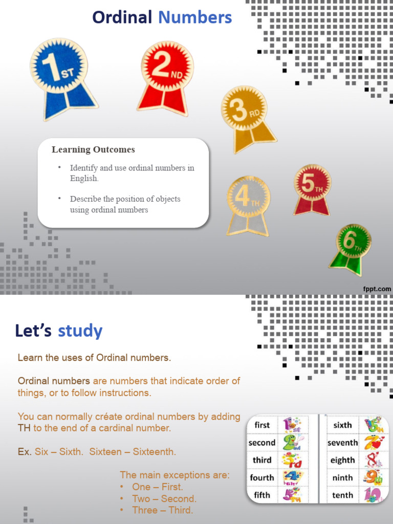 Ordinal Numbers and Sequence Words | PDF