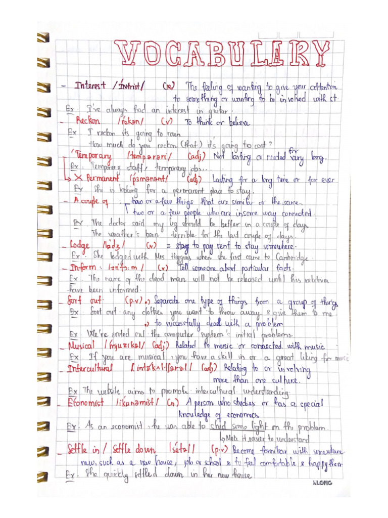 Vocabulary - Lesson 1 | PDF