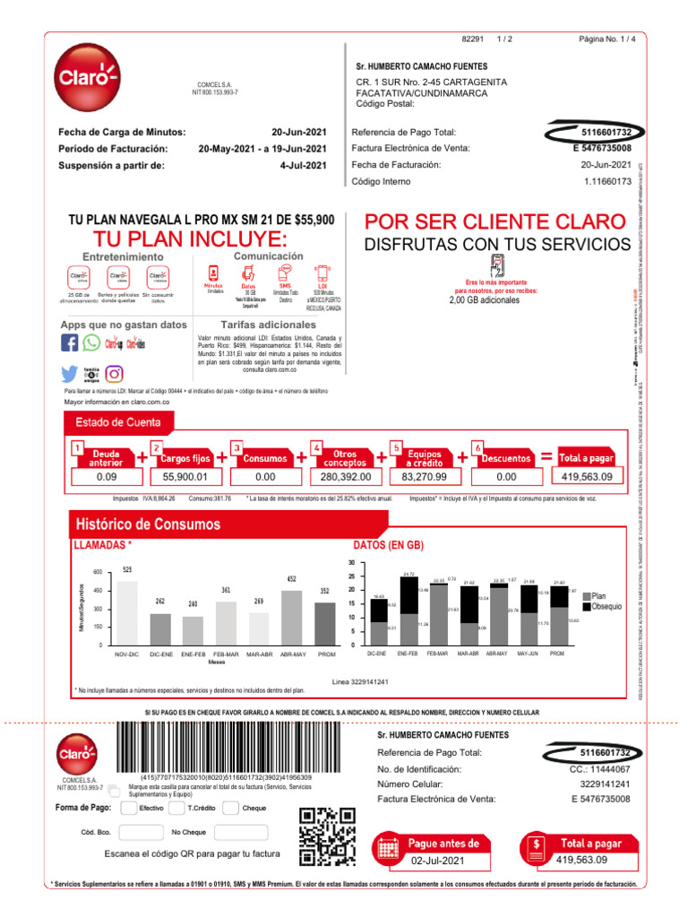 Tu Plan Incluye:: Por Ser Cliente Claro | PDF | Industrias de servicio ...