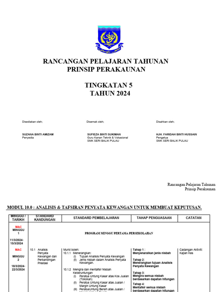RPT P.perakaunan t5 2024 Edited | PDF