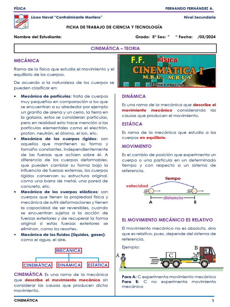 Tarea Cinematica 5 CT - Teoria 2024 U-2 | PDF | Aceleración | Velocidad