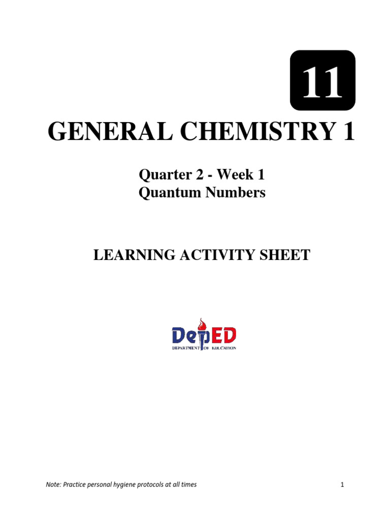 General Chemistry 1 Q4-1 | PDF | Ion | Atomic Orbital