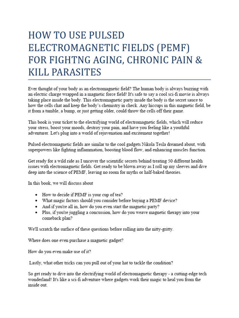 PEMF: A Guide to Healing and Rejuvenation | PDF | Sleep | Adenosine ...