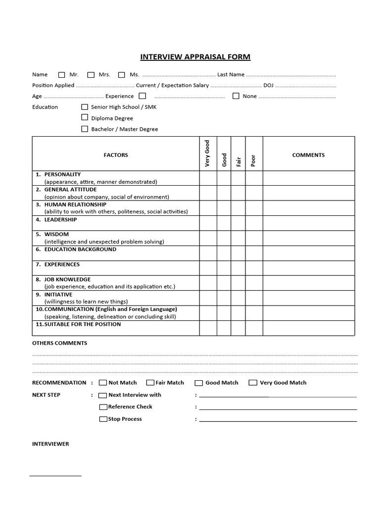 Form Interview | PDF