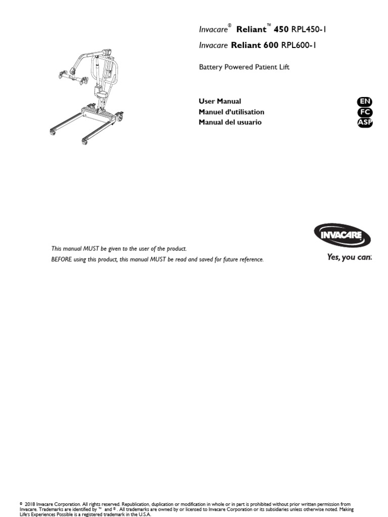 Product Brochure Invacare Reliant 450 | PDF | Wheelchair | Elevator